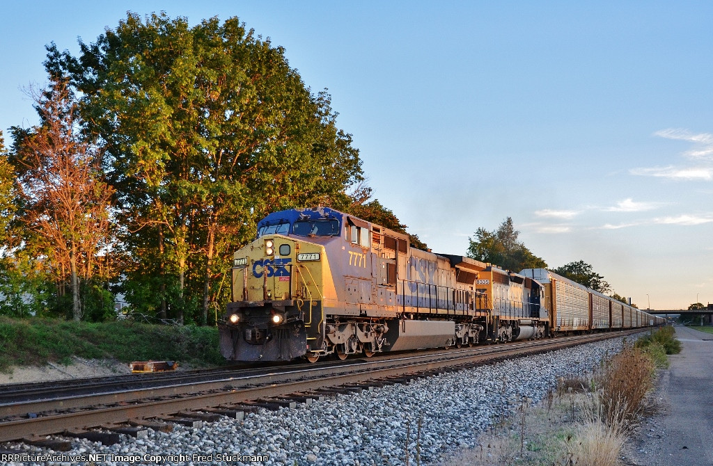 CSX 7771 with a touch of sun.
